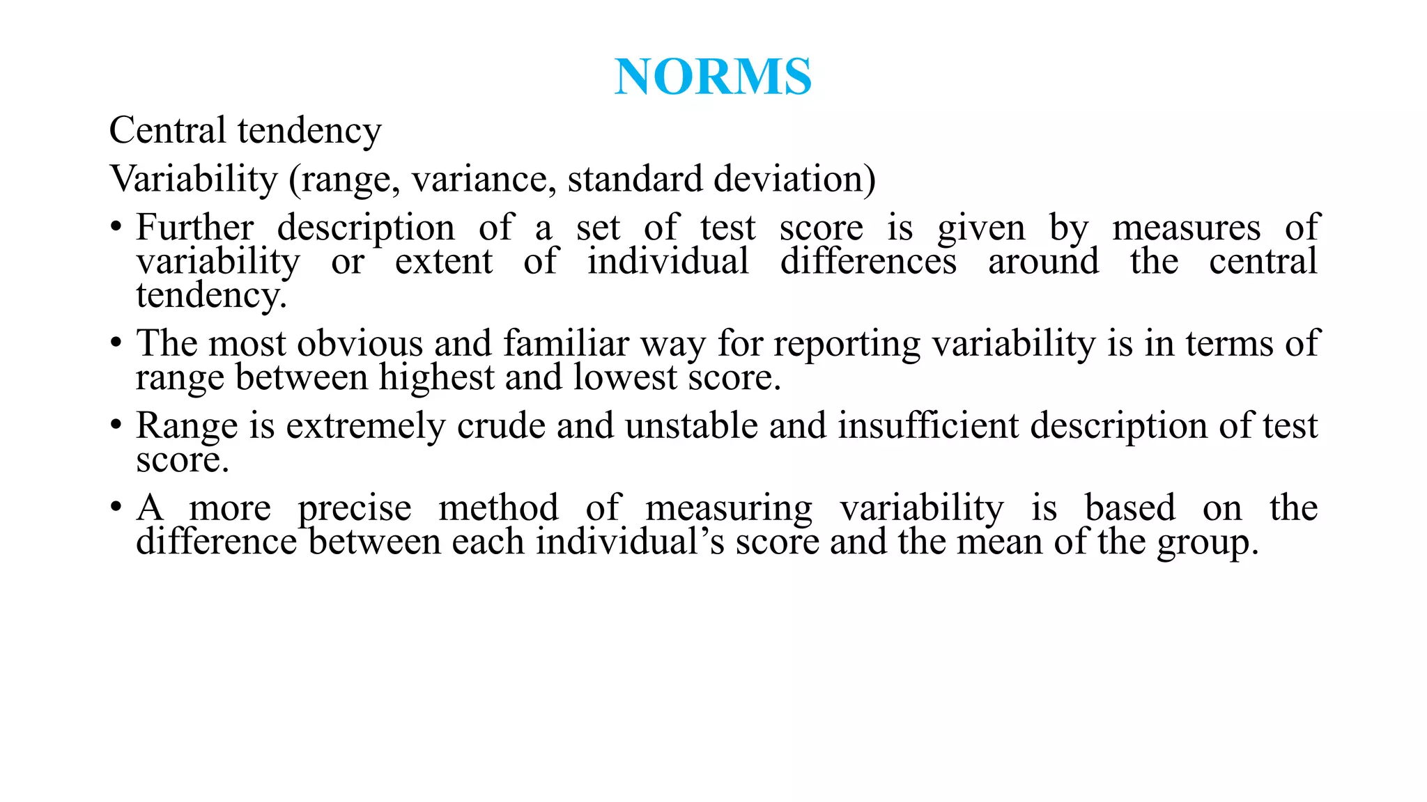 Norms and the Meaning of Test Scores | PPTX