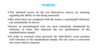 Norms and the Meaning of Test Scores | PPTX