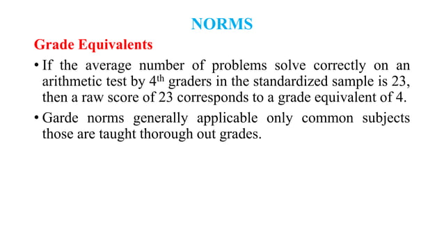 Norms and the Meaning of Test Scores | PPTX