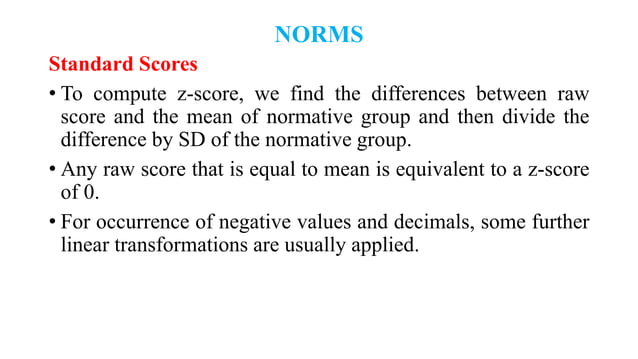 Norms and the Meaning of Test Scores | PPTX