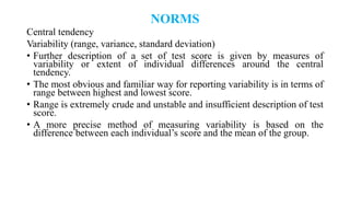 Norms and the Meaning of Test Scores | PPTX