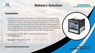 Why Siemens SICAM P850 is the Best Choice for Comprehensive Energy Analysis | PPT
