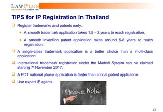 Overview of Thailand Intellectual Property Law and Practice | PPT