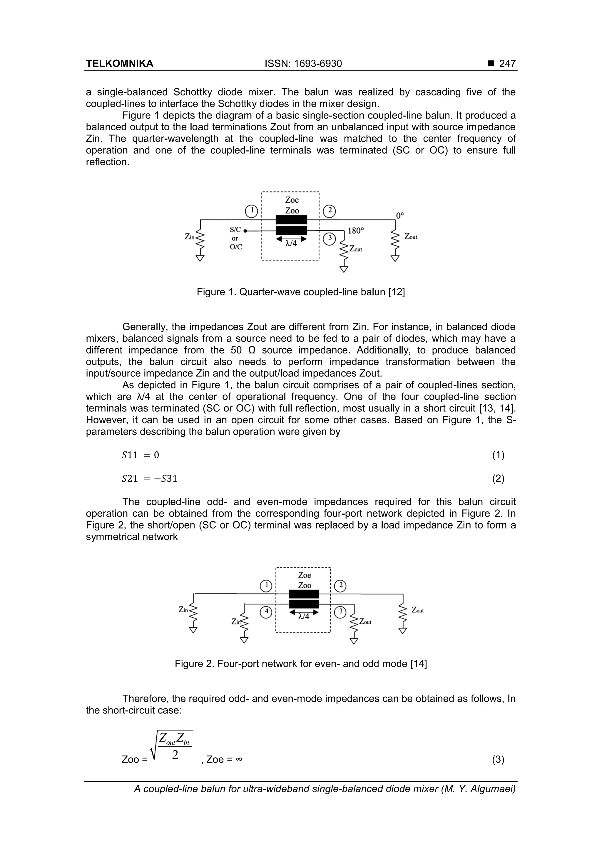 A coupled-line balun for ultra-wideband single-balanced diode mixer | PDF