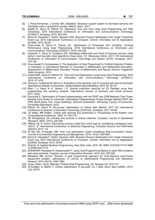 Time and cost optimization of business process RMA using PERT and goal programming | PDF