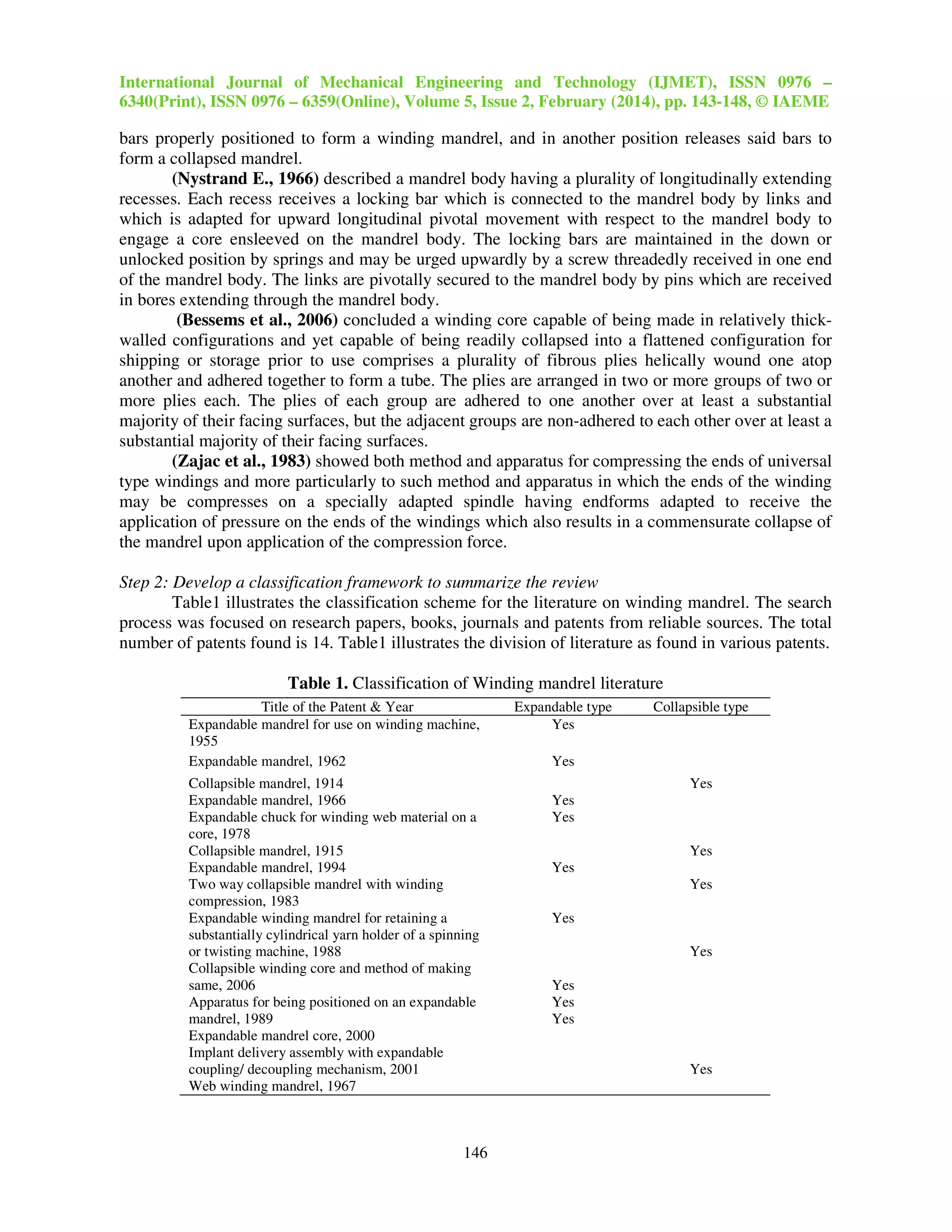 Expandable And Collapsible Winding Mandrel A Literature Review Pdf