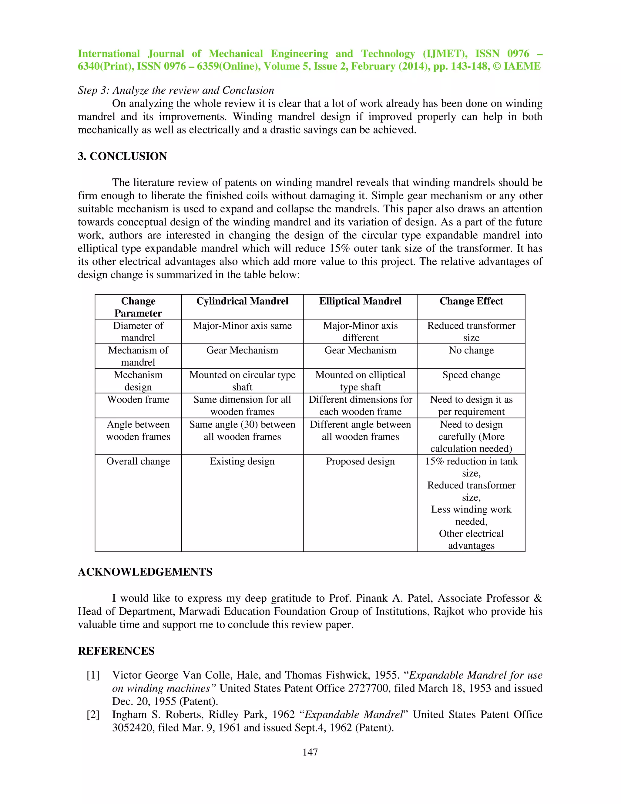 EXPANDABLE AND COLLAPSIBLE WINDING MANDREL: A LITERATURE REVIEW | PDF