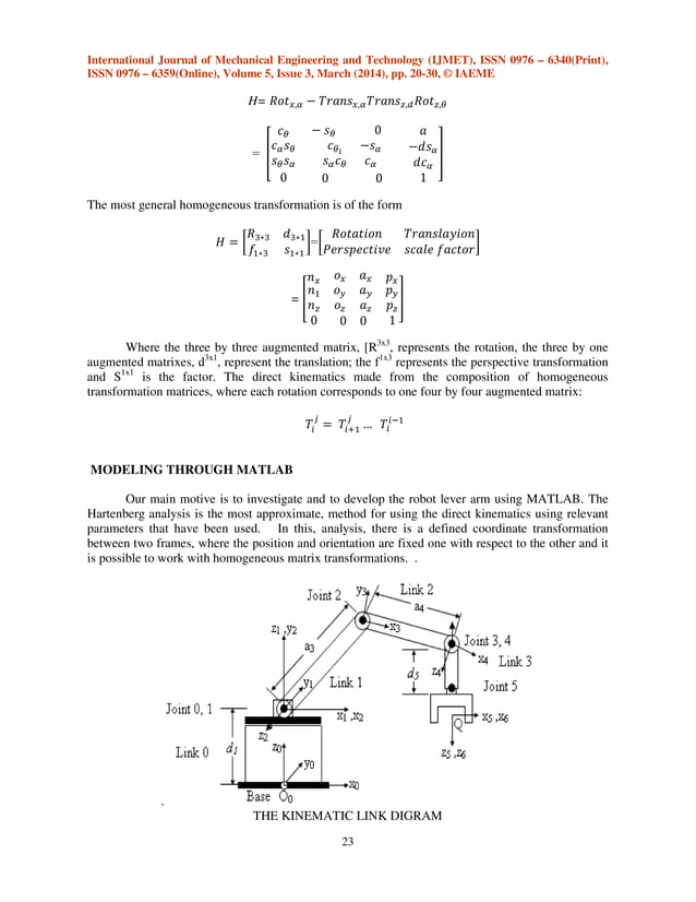 ADVANCEMENT AND STIMULATION OF FIVE DEGREE OF FREEDOM ROBOT LEVER ARM | PDF