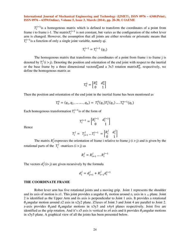 ADVANCEMENT AND STIMULATION OF FIVE DEGREE OF FREEDOM ROBOT LEVER ARM | PDF