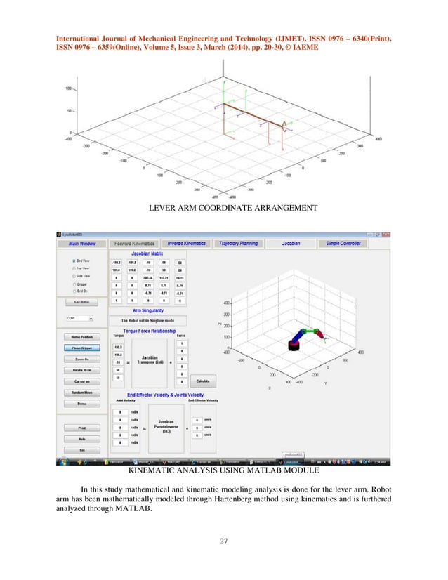 ADVANCEMENT AND STIMULATION OF FIVE DEGREE OF FREEDOM ROBOT LEVER ARM | PDF