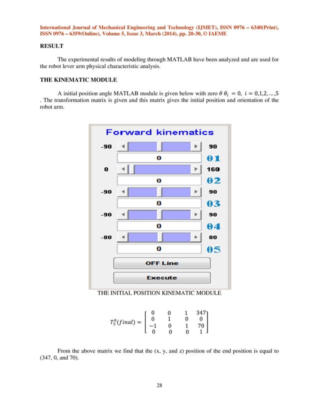 ADVANCEMENT AND STIMULATION OF FIVE DEGREE OF FREEDOM ROBOT LEVER ARM | PDF