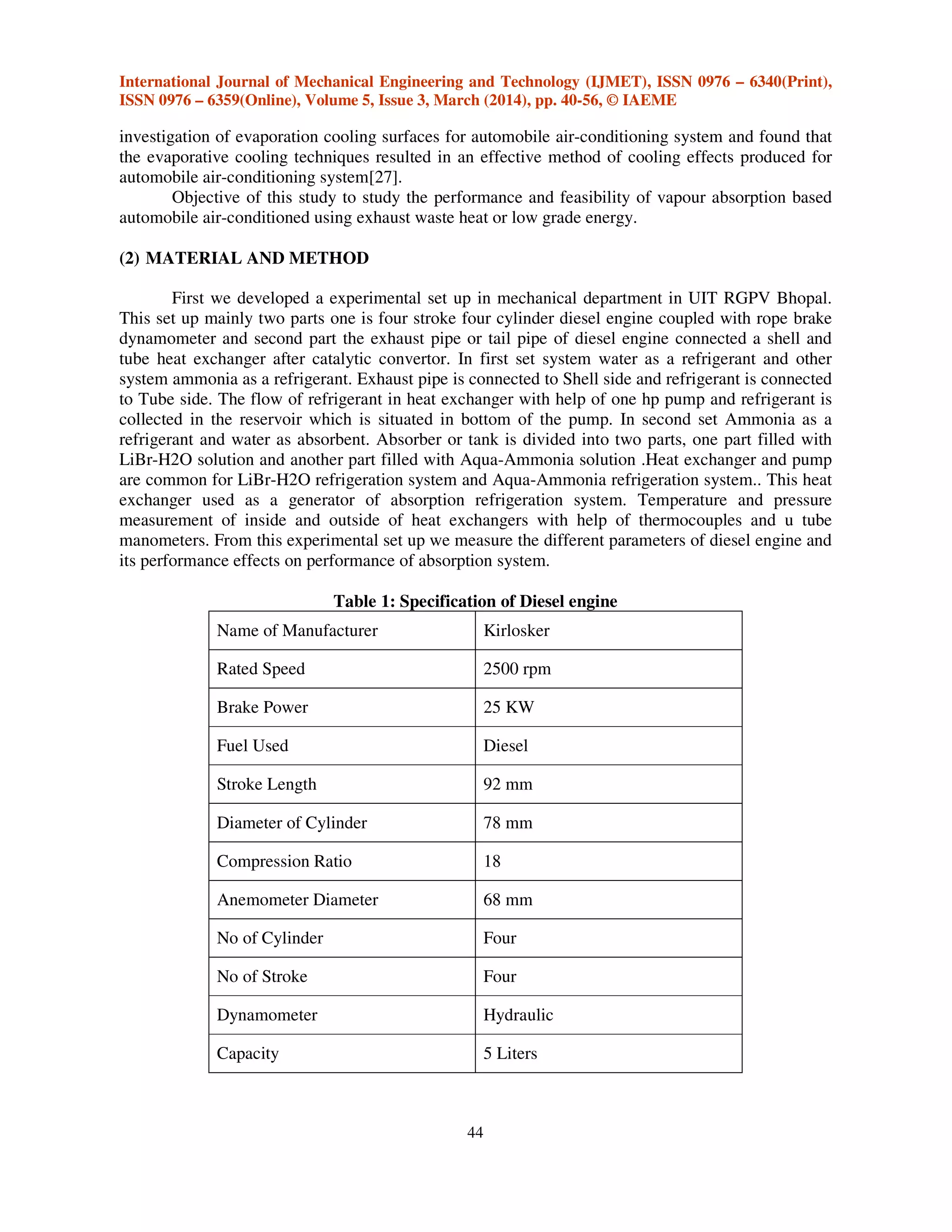 ECO FRIENDLY AUTOMOBILE AIR-CONDITIONING UTILIZATION EXHAUST GAS WASTE HEAT OF INTERNAL ...