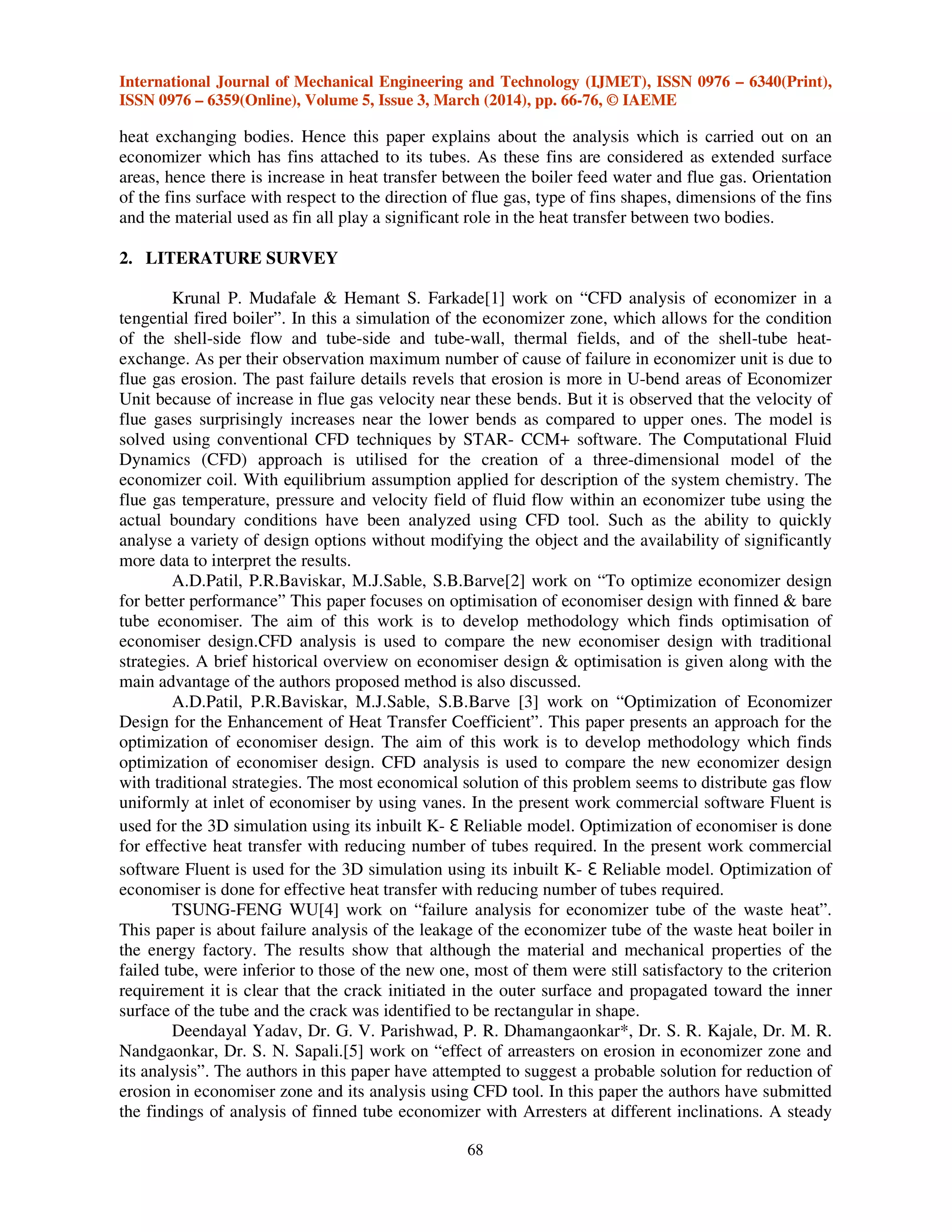 CFD ANALYSIS OF ECONOMIZER TO OPTIMIZE HEAT TRANSFER | PDF