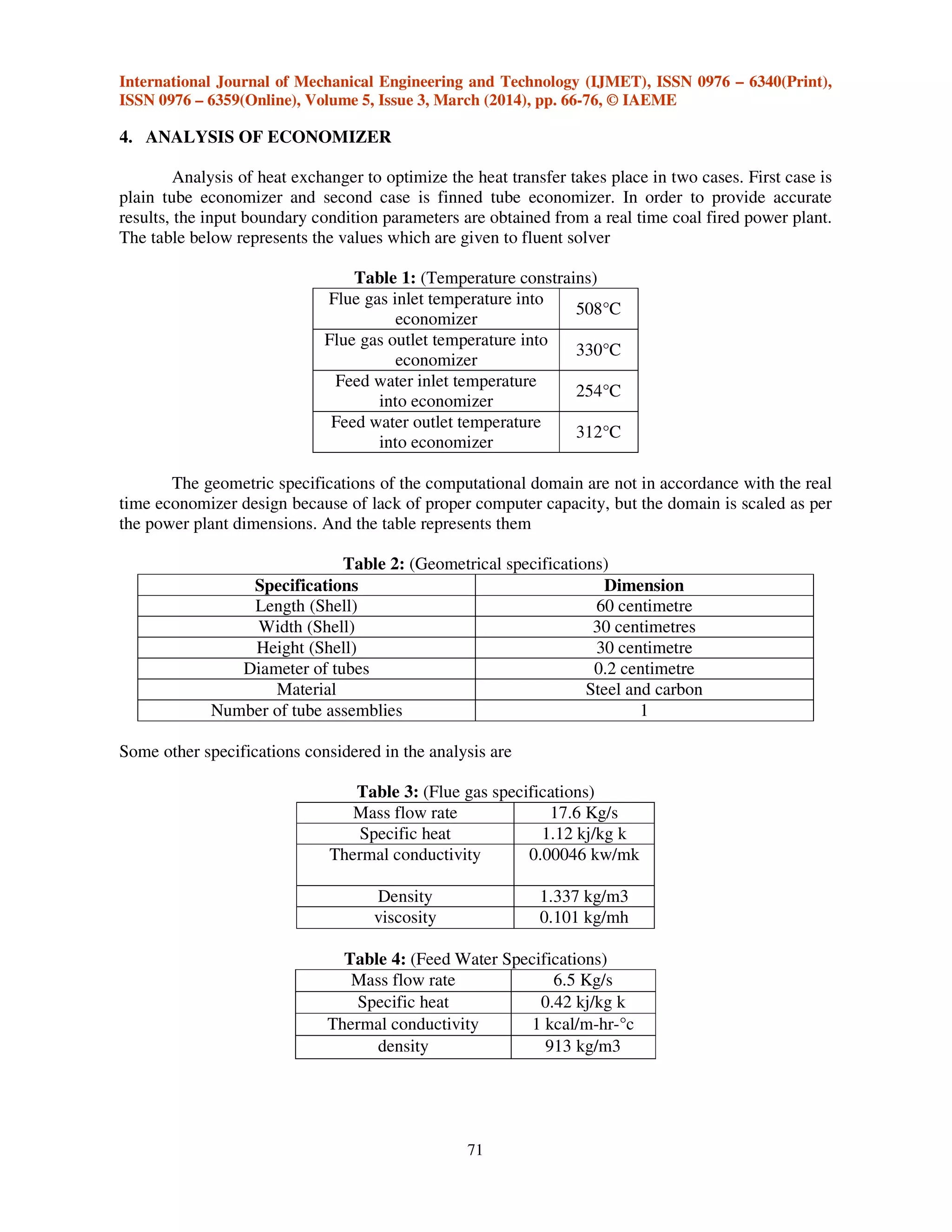 CFD ANALYSIS OF ECONOMIZER TO OPTIMIZE HEAT TRANSFER | PDF