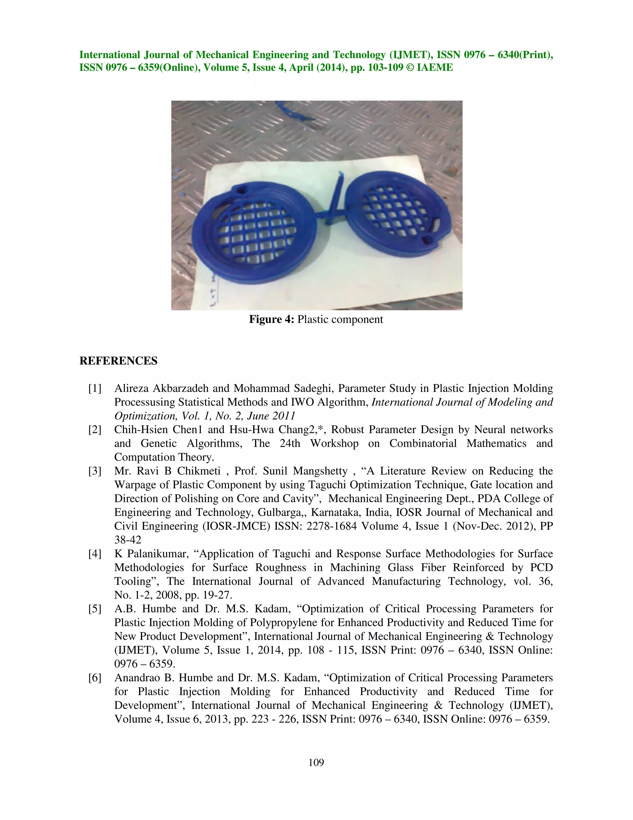 EFFECT OF PROCESS PARAMETERS ON FLATNESS OF PLASTIC COMPONENT | PDF