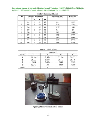 EFFECT OF PROCESS PARAMETERS ON FLATNESS OF PLASTIC COMPONENT | PDF
