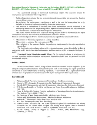 ADVANCED FUNCTIONAL MAINTENANCE MANAGEMENT FOR MINING EXCAVATOR | PDF