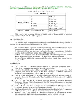 PROBABILISTIC DESIGN AND RANDOM OPTIMIZATION OF HOLLOW CIRCULAR COMPOSITE STRUCTURE BY USING ...