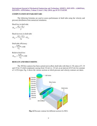 EFFECT OF DIFFUSER LENGTH ON PERFORMANCE CHARACTERISTICS OF ELBOW DRAFT ...