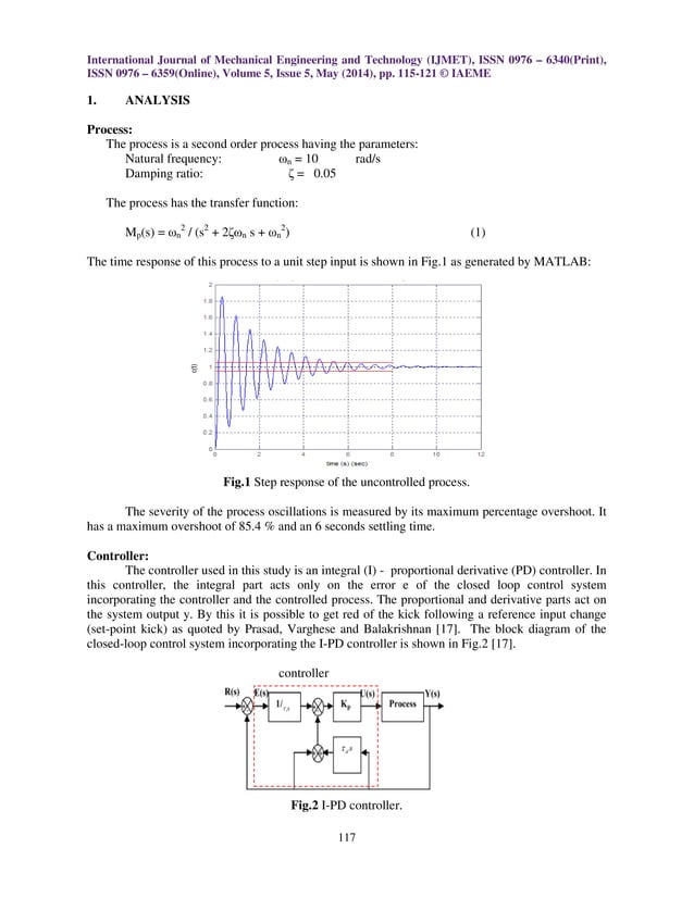 TUNING OF AN I-PD CONTROLLER USED WITH A HIGHLY OSCILLATING SECOND-ORDER PROCESS | PDF