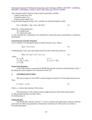 TUNING OF AN I-PD CONTROLLER USED WITH A HIGHLY OSCILLATING SECOND-ORDER PROCESS | PDF