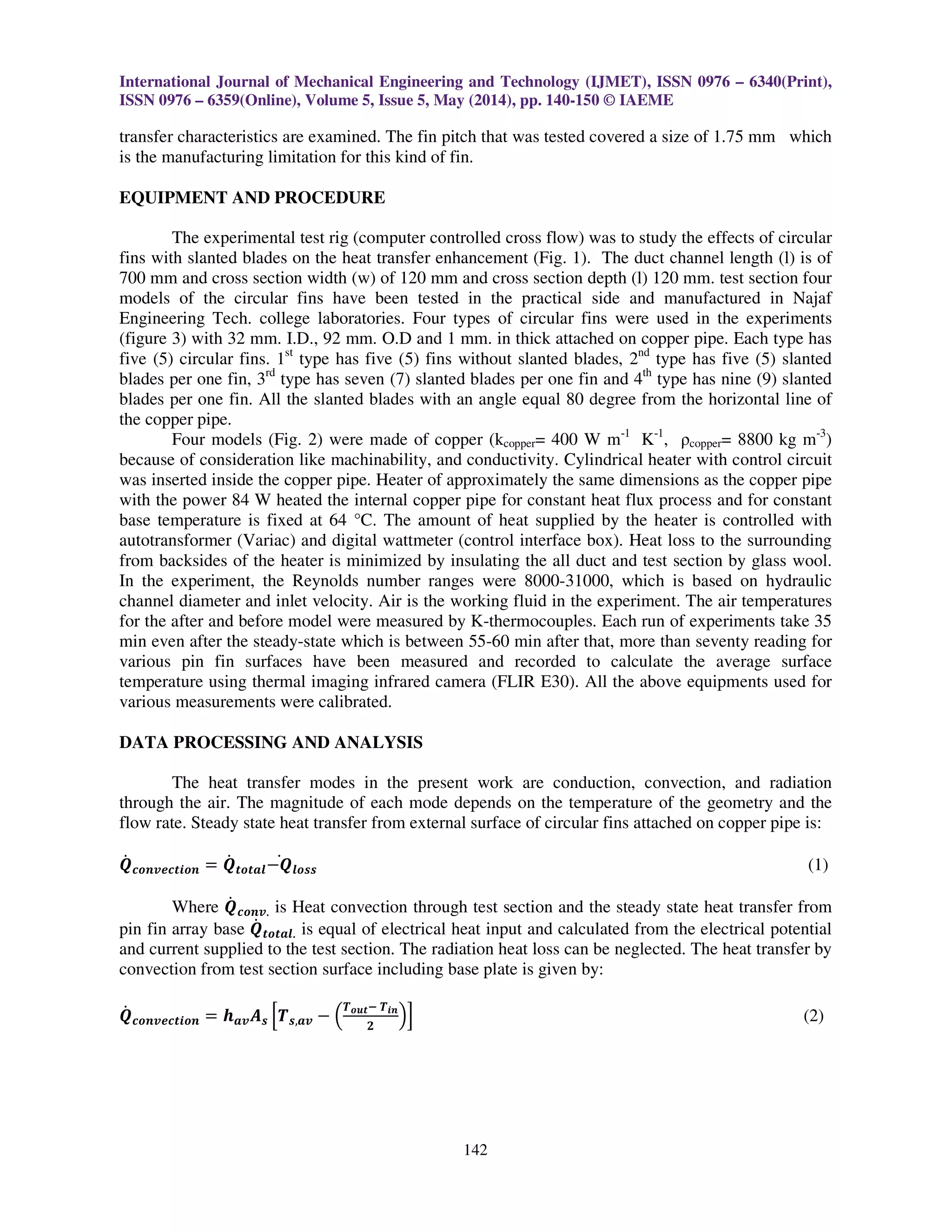 CIRCULAR FINS WITH SLANTED BLADES: UNIFORM HEAT FLUX AND ISOTHERMAL ...