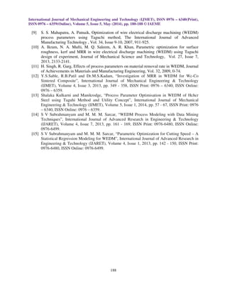 THE EFFECT OF DIFFERENT WIRE ELECTRODES ON THE MRR OF MS WORKPIECE ...