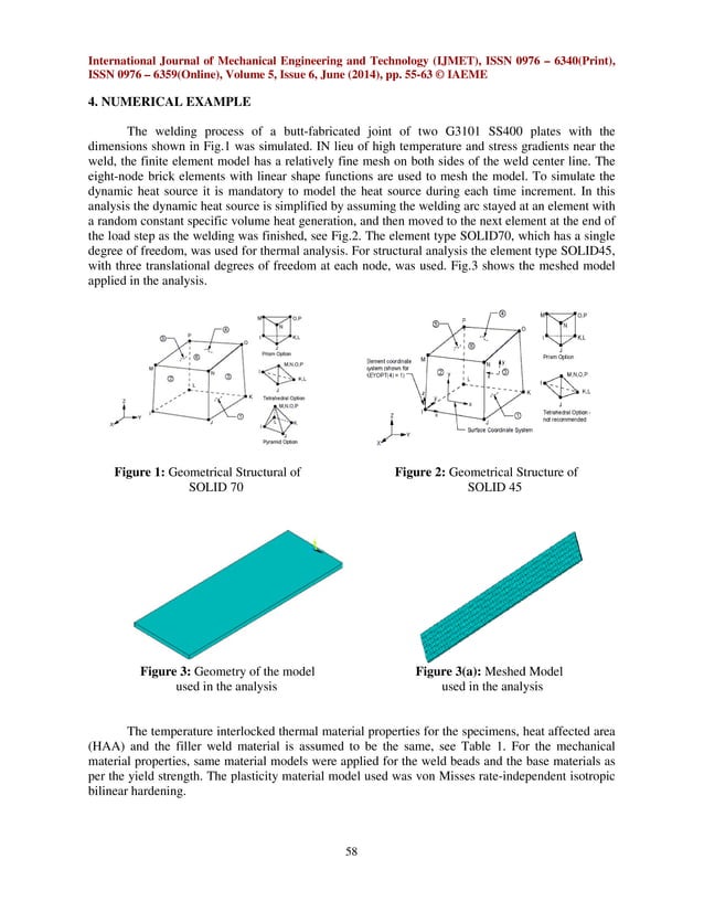 FINITE ELEMENT METHODOLOGY OF RESIDUAL STRESS IN BUTT WELDING OF TWO SIMILAR SPECIMENS | PDF