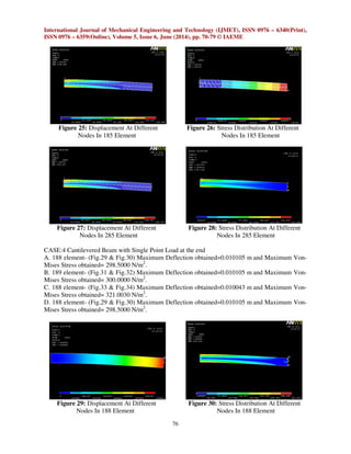 DEFLECTION AND STRESS ANALYSIS OF A BEAM ON DIFFERENT ELEMENTS USING ANSYS APDL | PDF