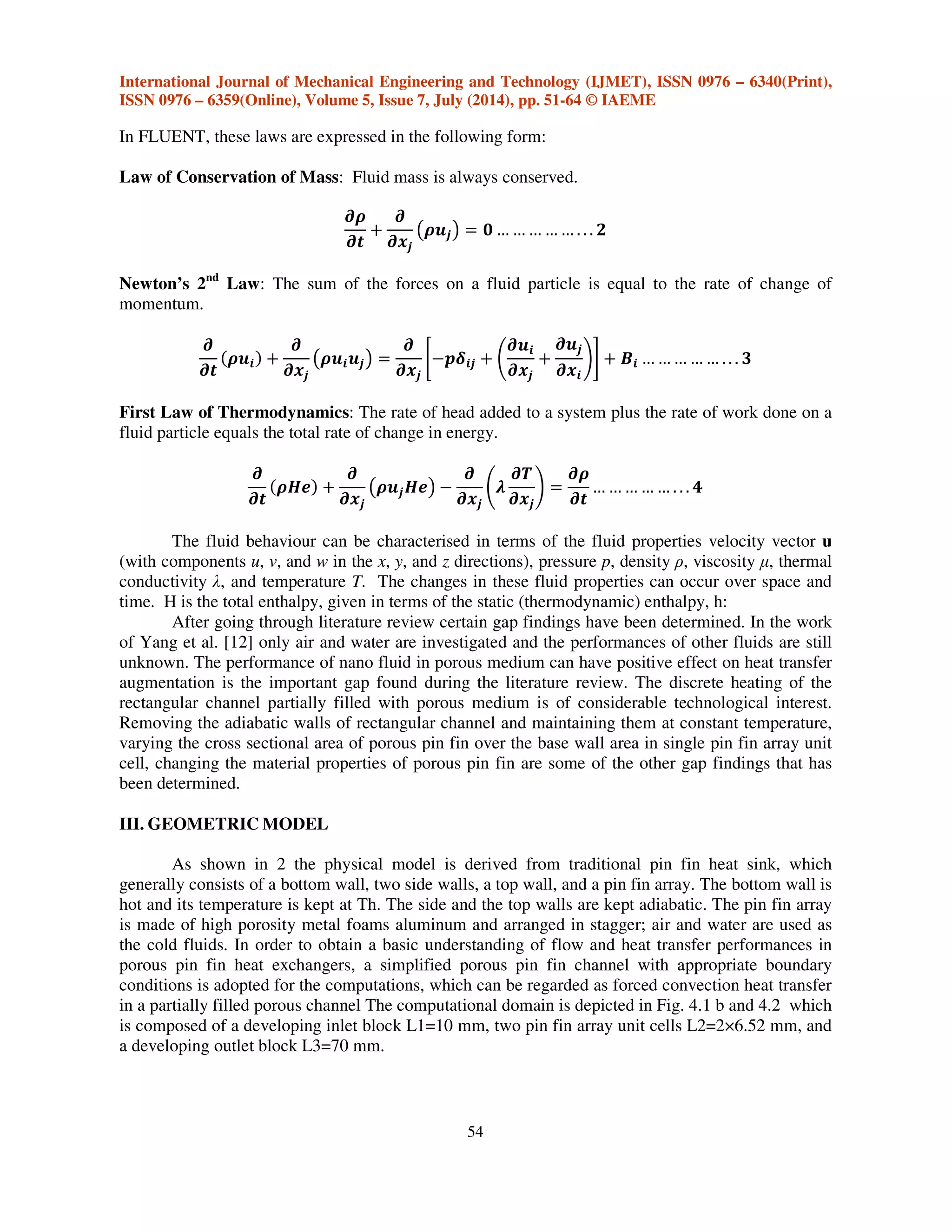 NUMERICAL SIMULATION OF FORCED CONVECTION HEAT TRANSFER ENHANCEMENT BY ...