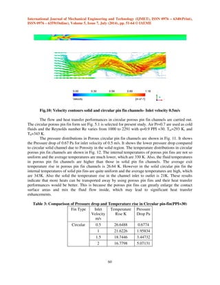 NUMERICAL SIMULATION OF FORCED CONVECTION HEAT TRANSFER ENHANCEMENT BY POROUS PIN FINS IN ...