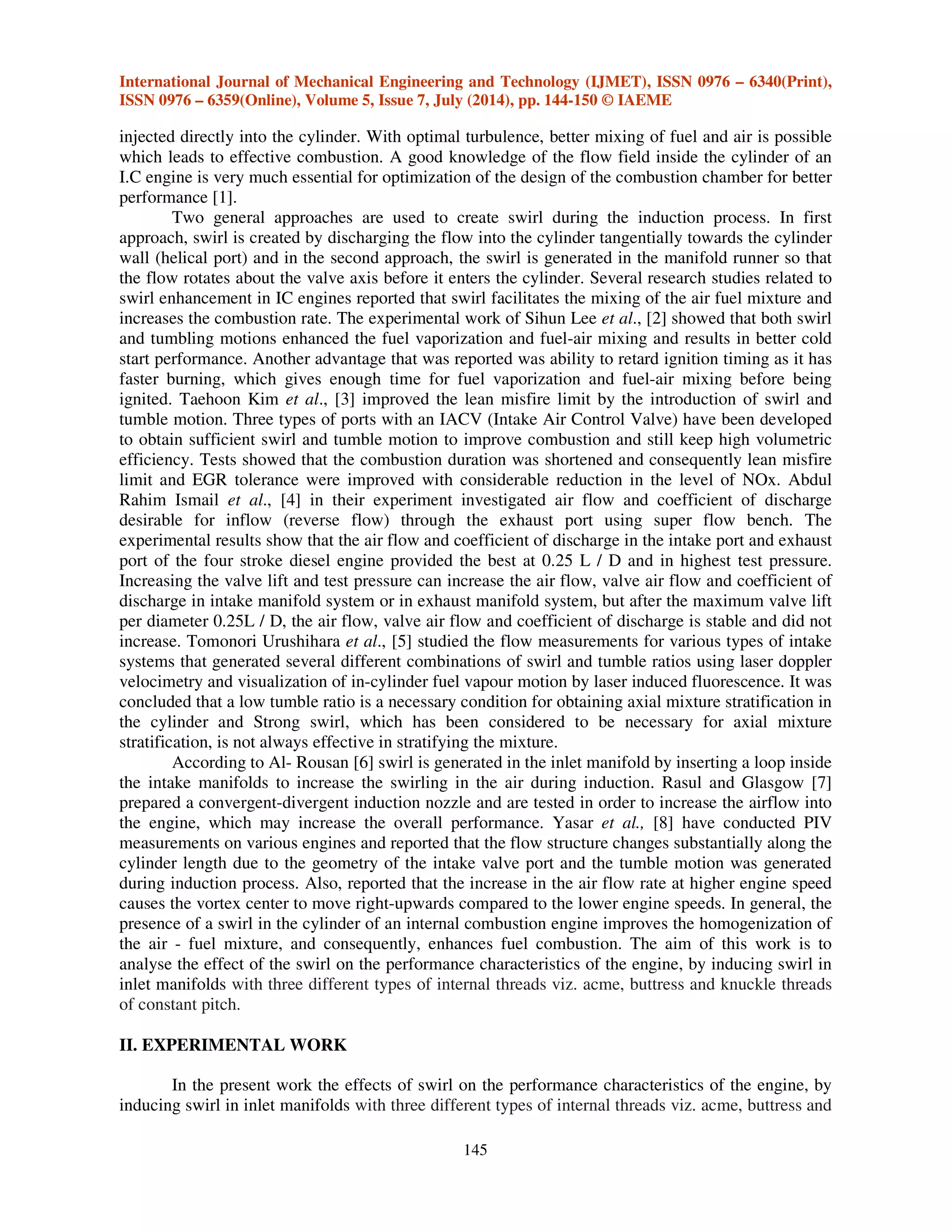 PERFORMANCE ANALYSIS OF SINGLE CYLINDER (DI) DIESEL ENGINE BY AIR SWIRL ...