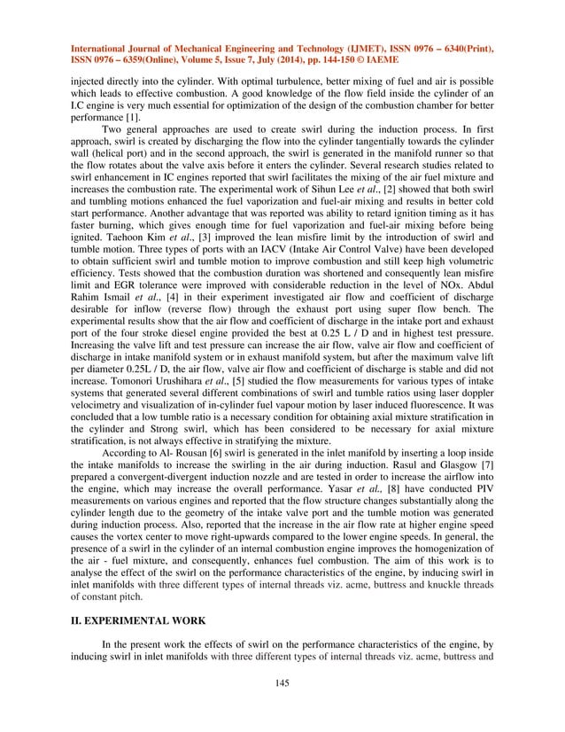 PERFORMANCE ANALYSIS OF SINGLE CYLINDER (DI) DIESEL ENGINE BY AIR SWIRL ...