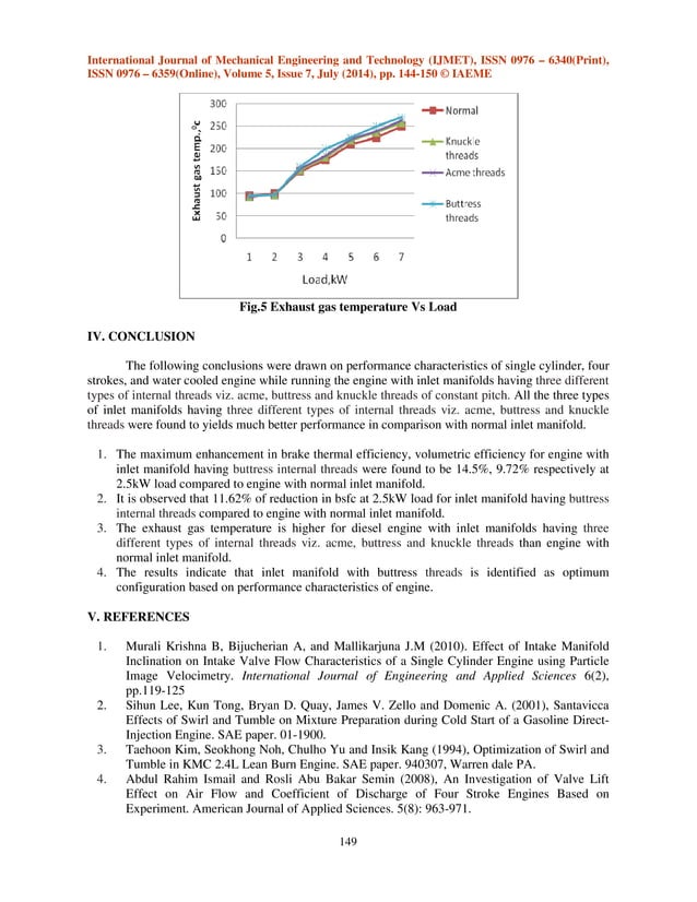 PERFORMANCE ANALYSIS OF SINGLE CYLINDER (DI) DIESEL ENGINE BY AIR SWIRL ...