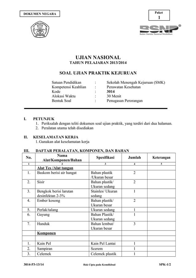 3014 p2-spk-perawatan kesehatan | PDF