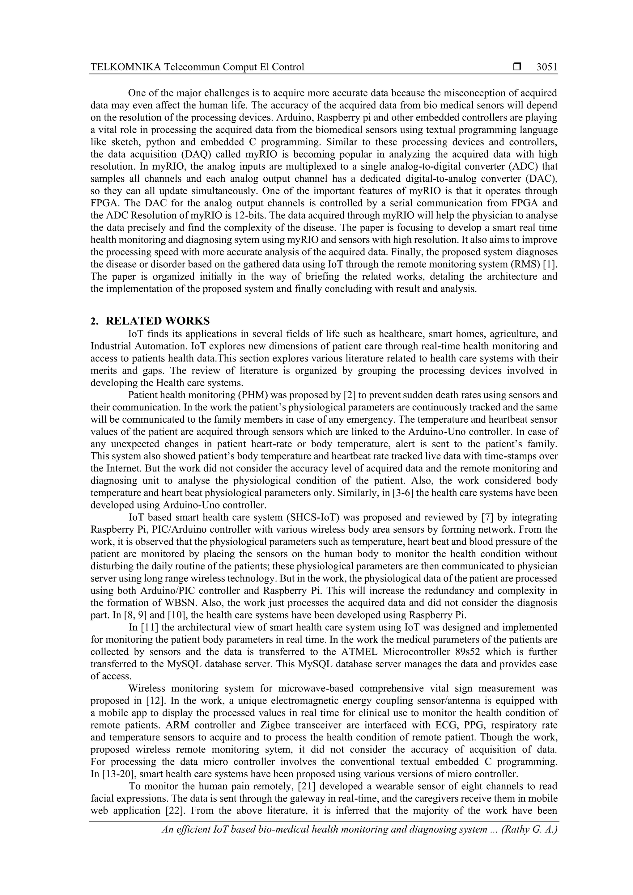 An efficient IoT based biomedical health monitoring and diagnosing ...