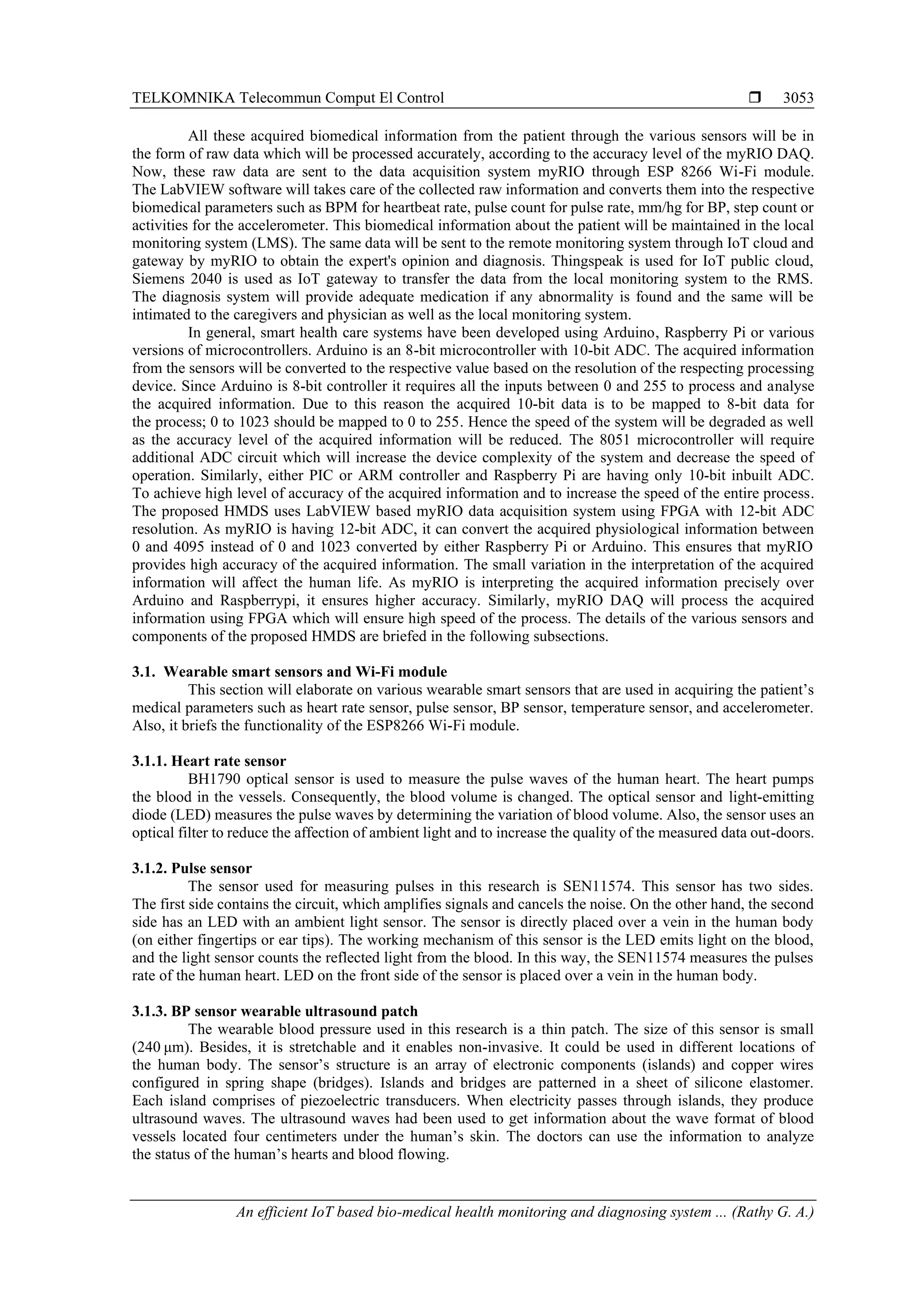 An efficient IoT based biomedical health monitoring and diagnosing ...