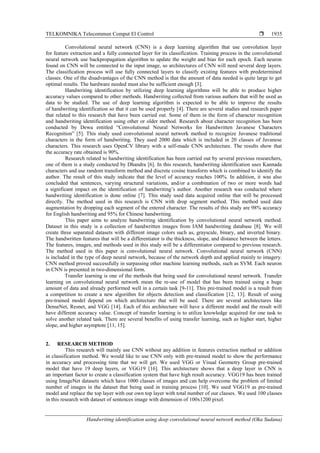 Handwriting identification using deep convolutional neural network ...