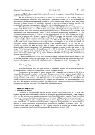 Design and comparison of printed antennas using meander line technique | PDF