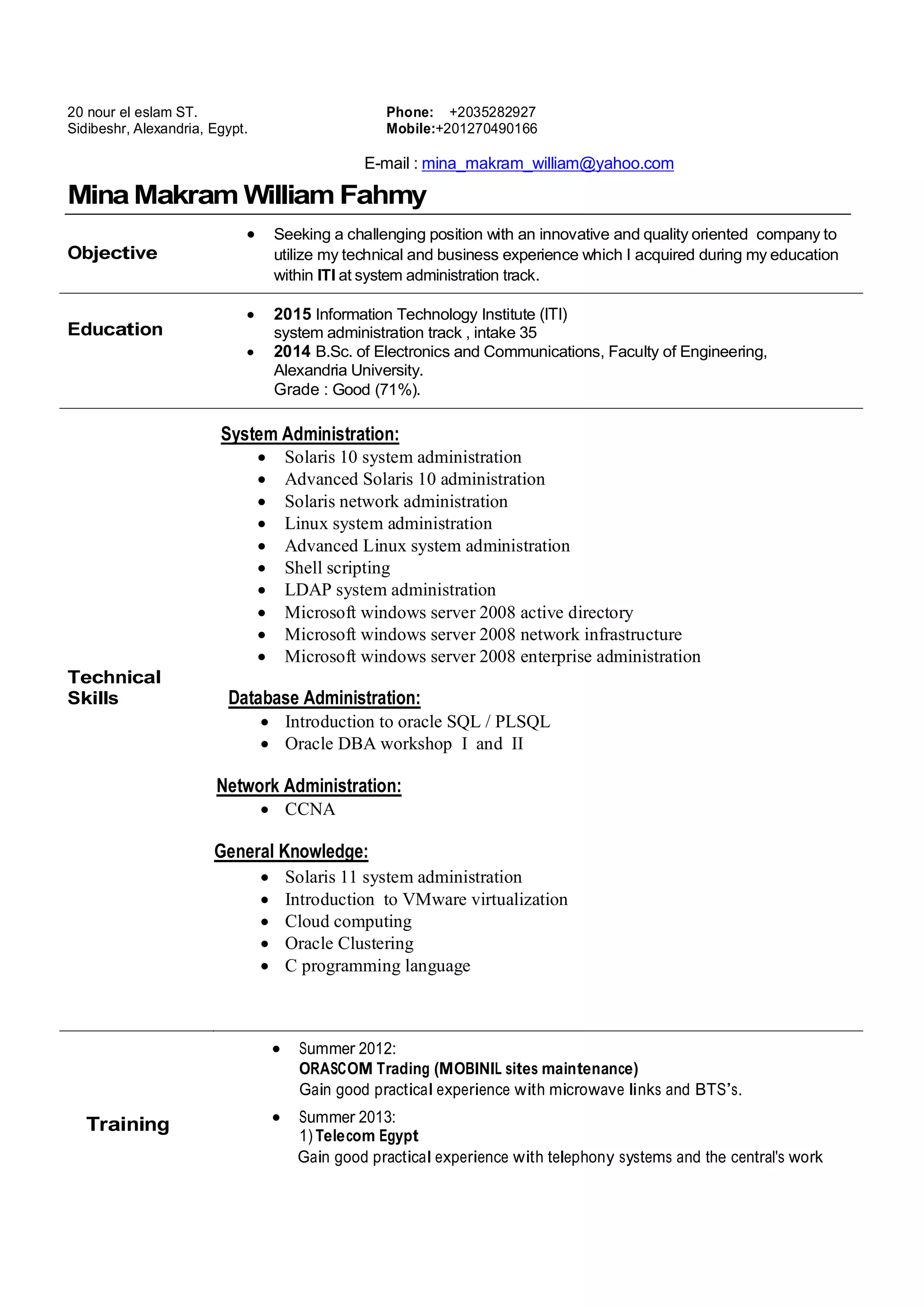 Mina Makram CV | PDF