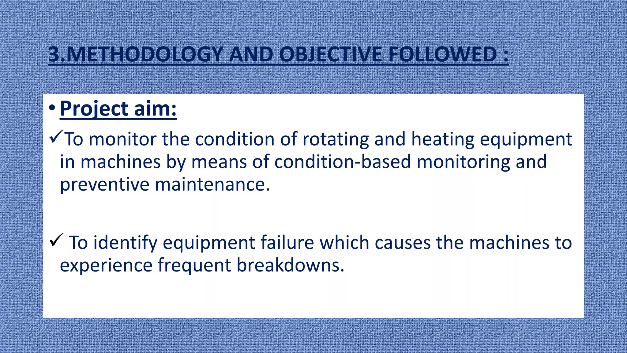 CONDITION BASED MONITORING PRESENTATION | PPTX