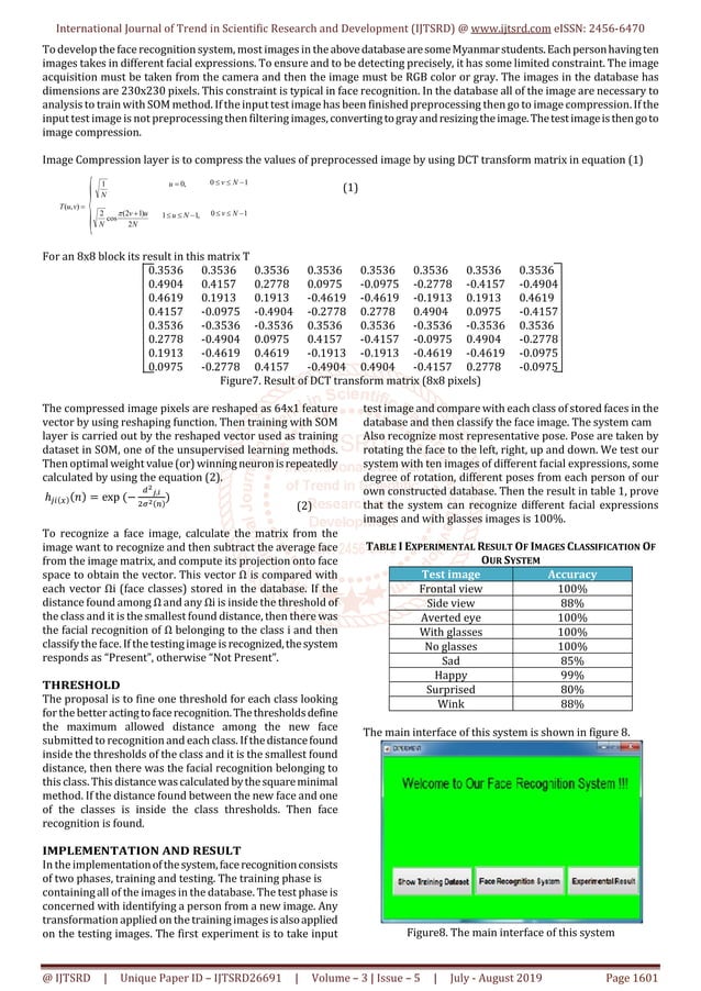 Face Recognition System using Self Organizing Feature Map and Appearance Based Approach | PDF