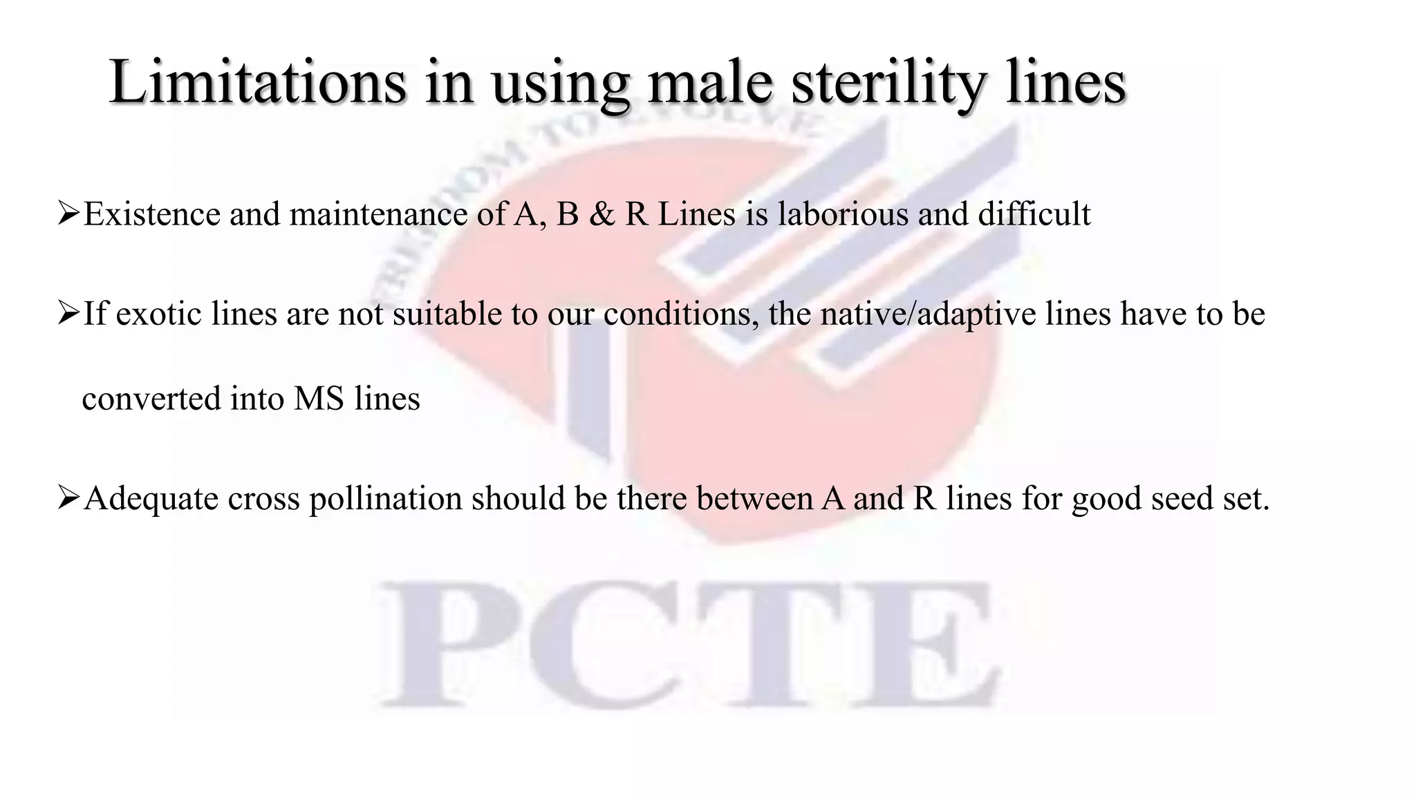 Role of male -sterility in plant breeding | PPTX