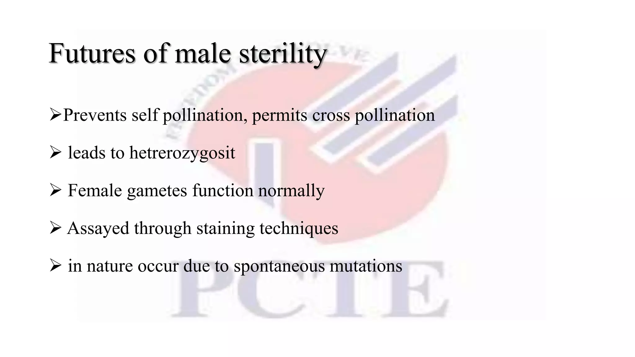 Role of male -sterility in plant breeding | PPTX
