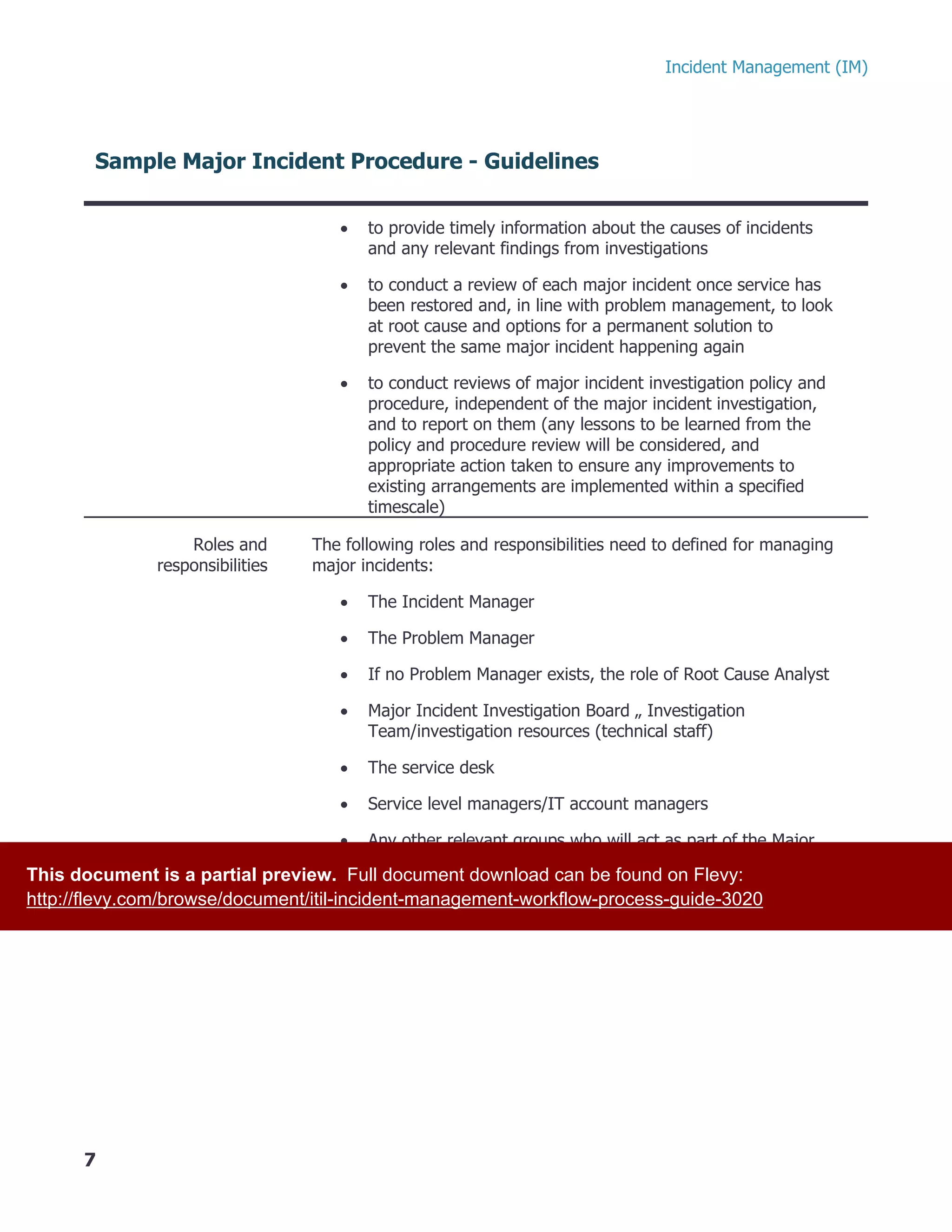 ITIL Incident Management Workflow - Process Guide | PDF