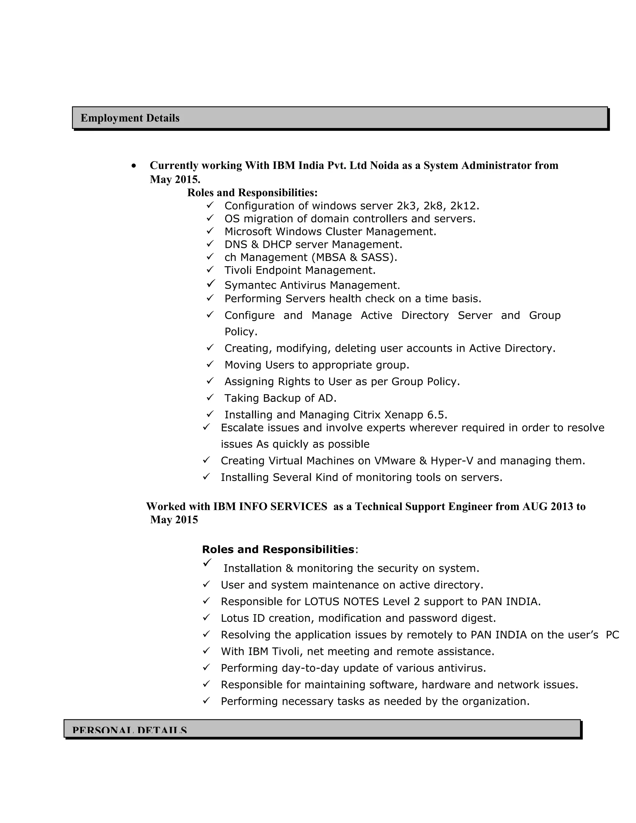 Resume Ashish new | DOC | Operating Systems | Computer Software and Applications