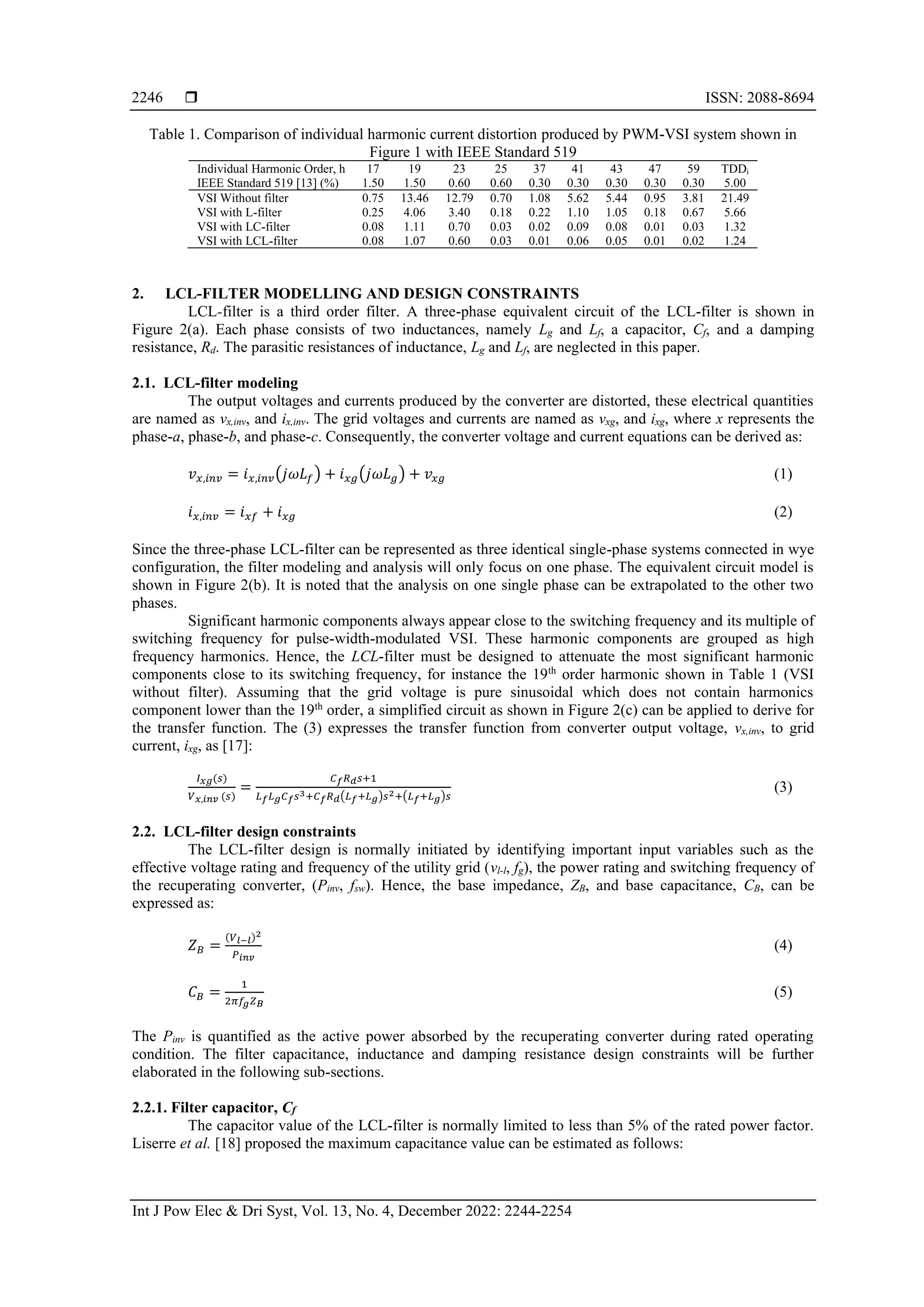 LCL-filter design and analysis for PWM recuperating system used in DC ...