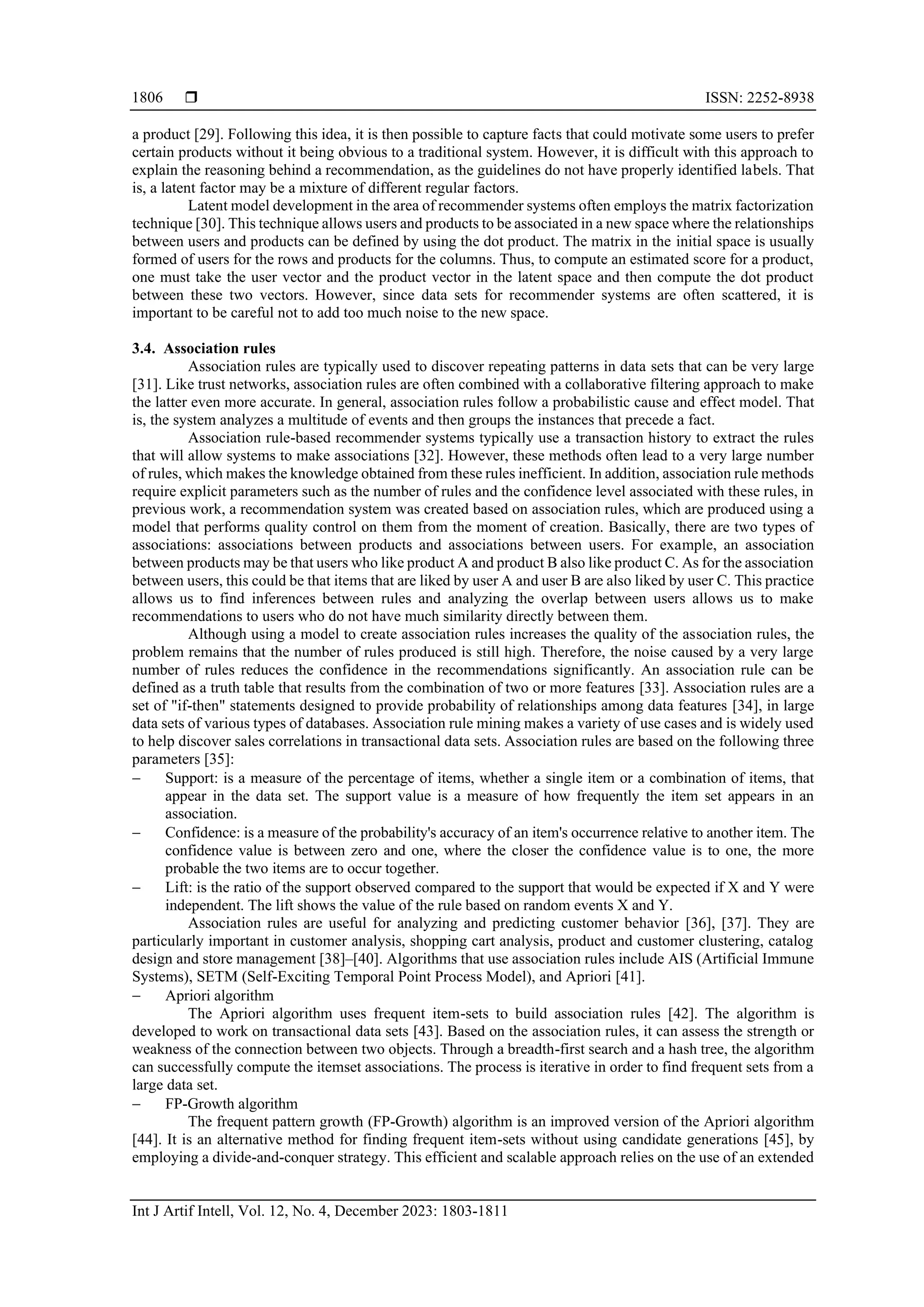 Machine learning based recommender system for e-commerce | PDF