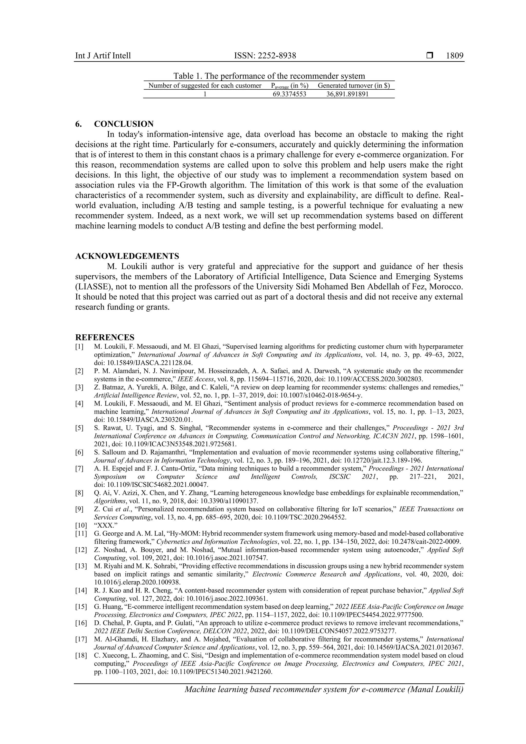 Machine learning based recommender system for e-commerce | PDF