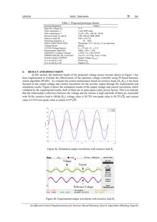 An Efficient Control Implementation for Inverter Based Harmony Search Algorithm | PDF